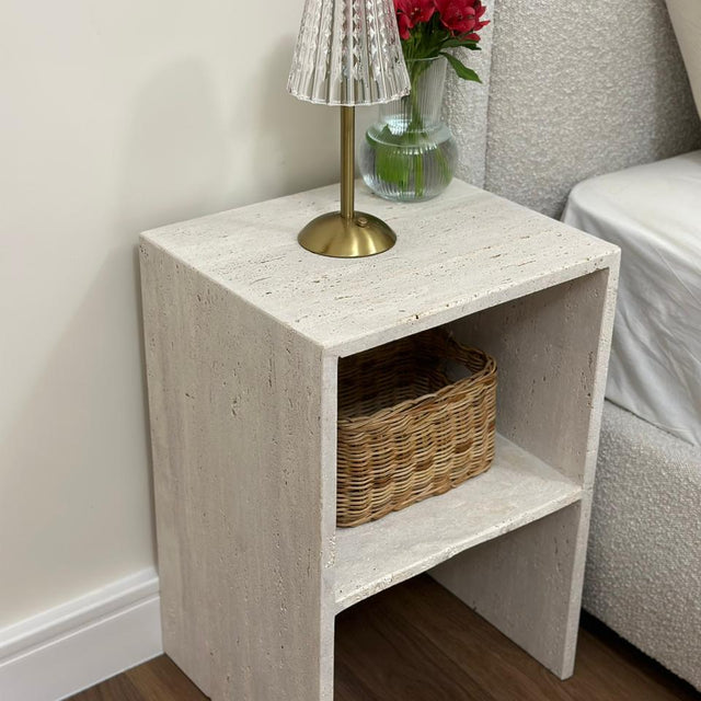 Light Travertine nightstand – turamarble