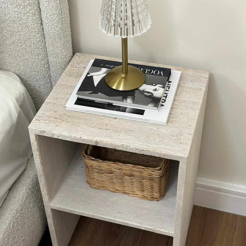 Light Travertine nightstand – turamarble