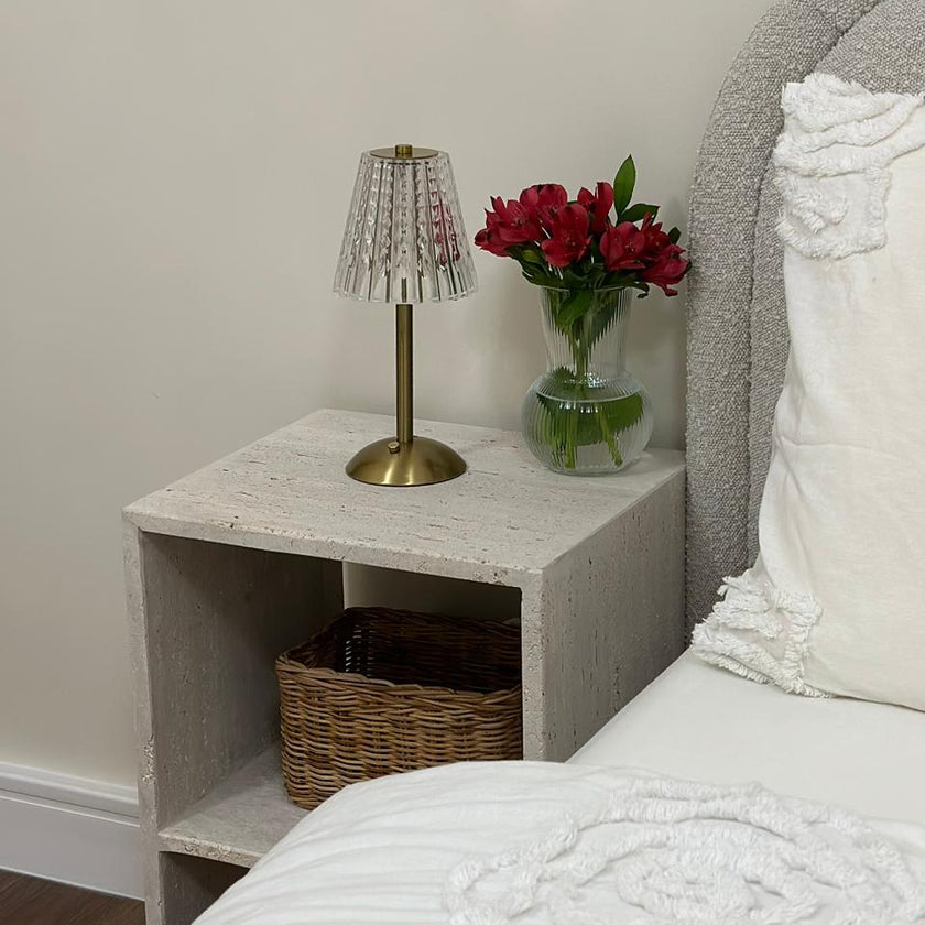 Light Travertine nightstand – turamarble
